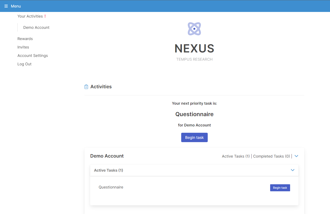 Participant Dashboard | Tempus Research